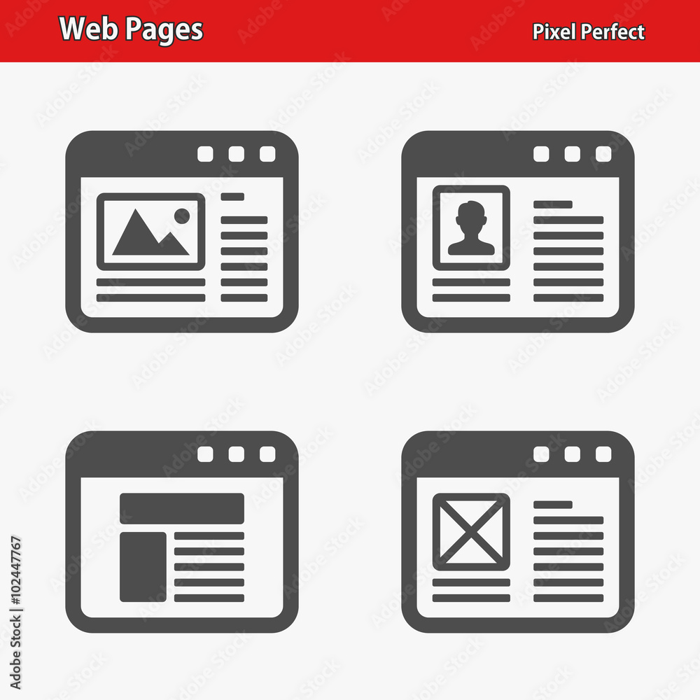 Web Pages Icons. Professional, pixel perfect icons optimized for both ...