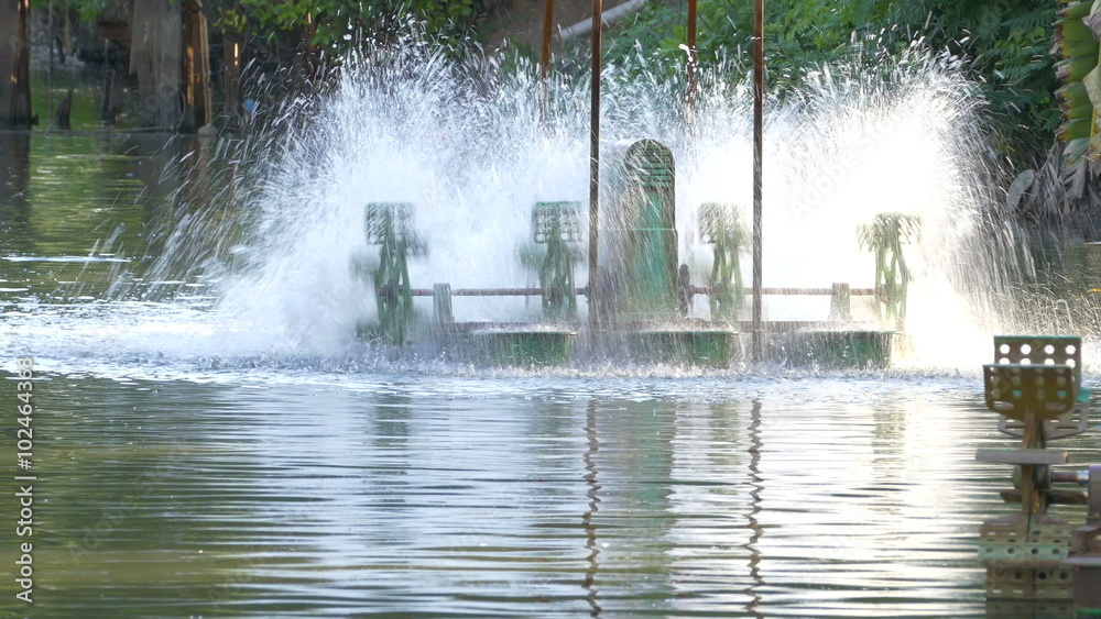 Environment water pollution treatment. Electric water turbine machine ...