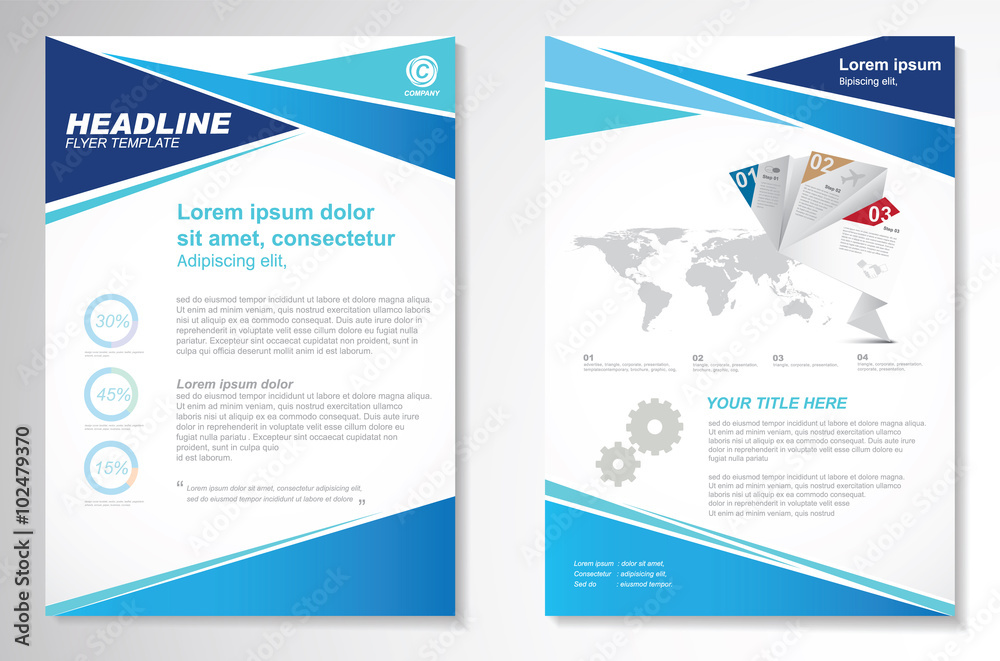 Vector Brochure Flyer design Layout template, size A4, Front page and ...