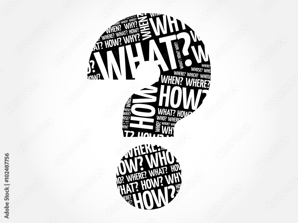 Question mark, Question words cloud business concept collage Stock ...