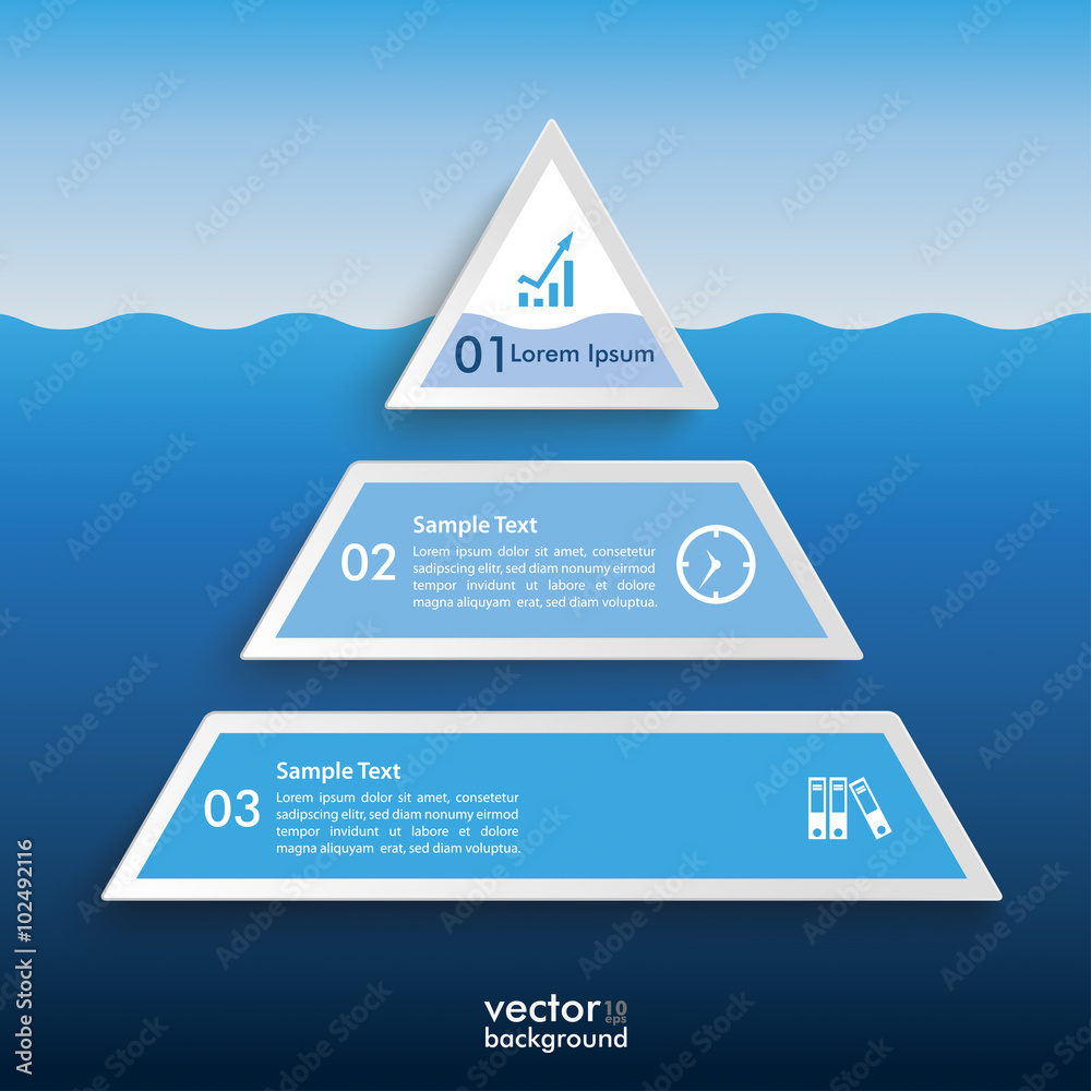 Iceberg Pyramid 3 Pieces Infographic Stock Vector | Adobe Stock