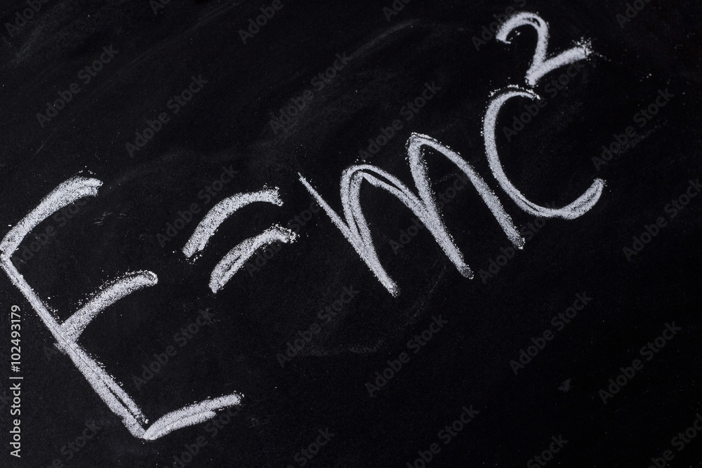 E equals mc squared on chalkboard Stock Photo | Adobe Stock