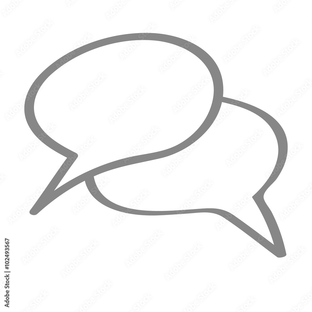 Handgezeichnetes Sprechblasen-Icon in grau Stock-Vektorgrafik | Adobe Stock