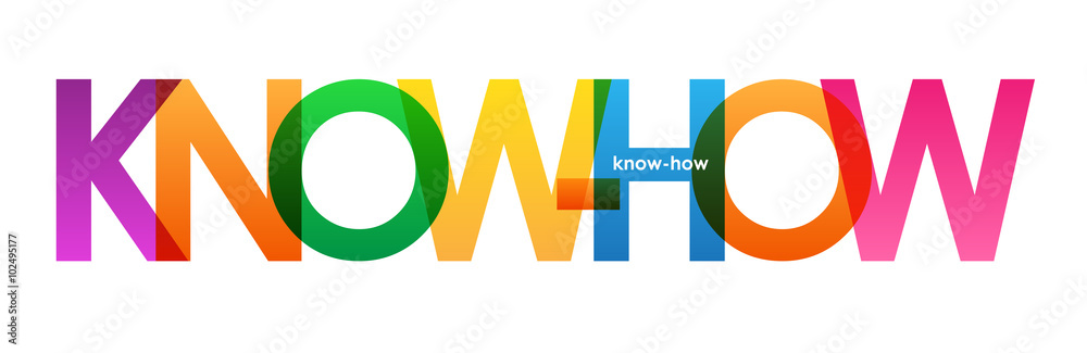 "KNOW-HOW" Colourful Vector Letters Icon Stock Vector | Adobe Stock
