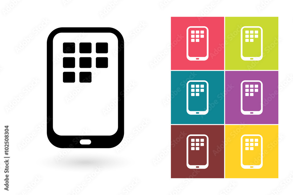 Smartphone vector icon or mobile symbol. Mobile icon or smartphone ...