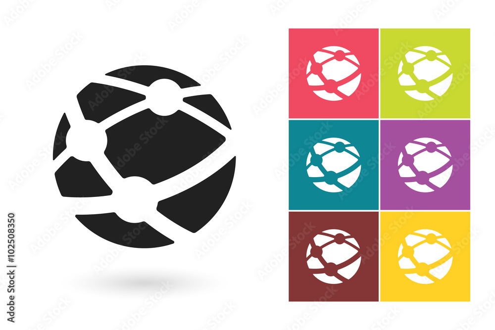 Network vector icon or social network symbol. Social network icon or ...