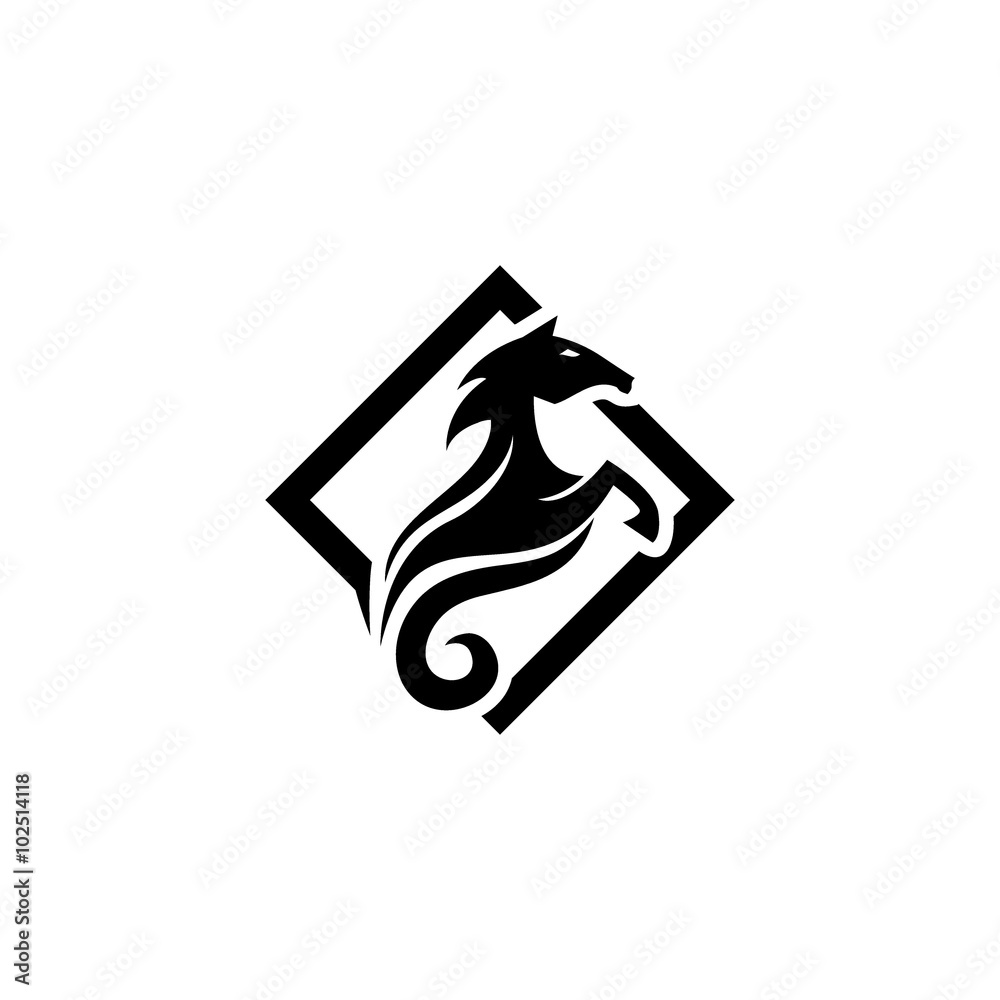 Horse Abstract Logo Stock Vector | Adobe Stock