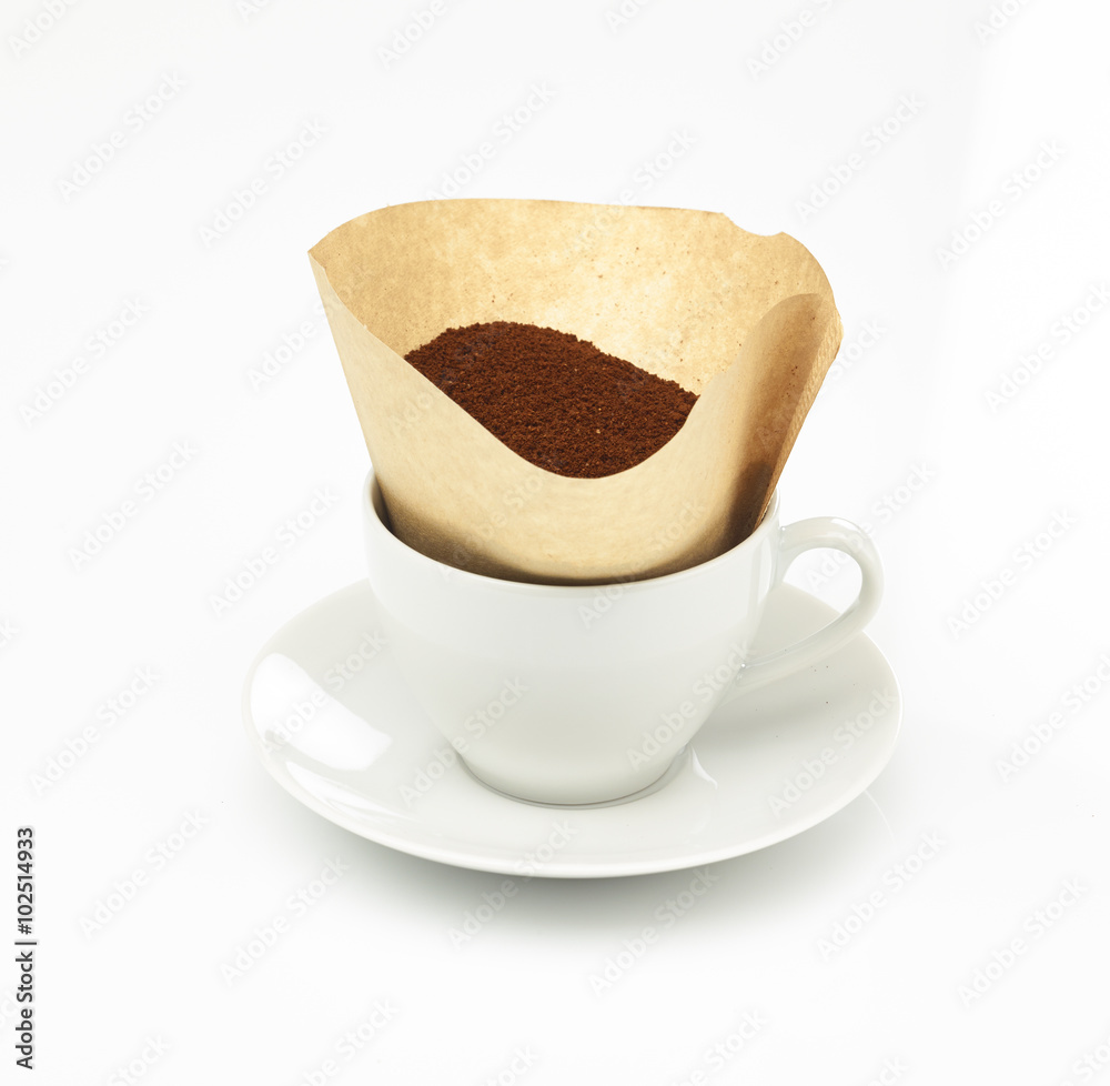 Kaffeefilter in Kaffeetasse Stock Photo | Adobe Stock