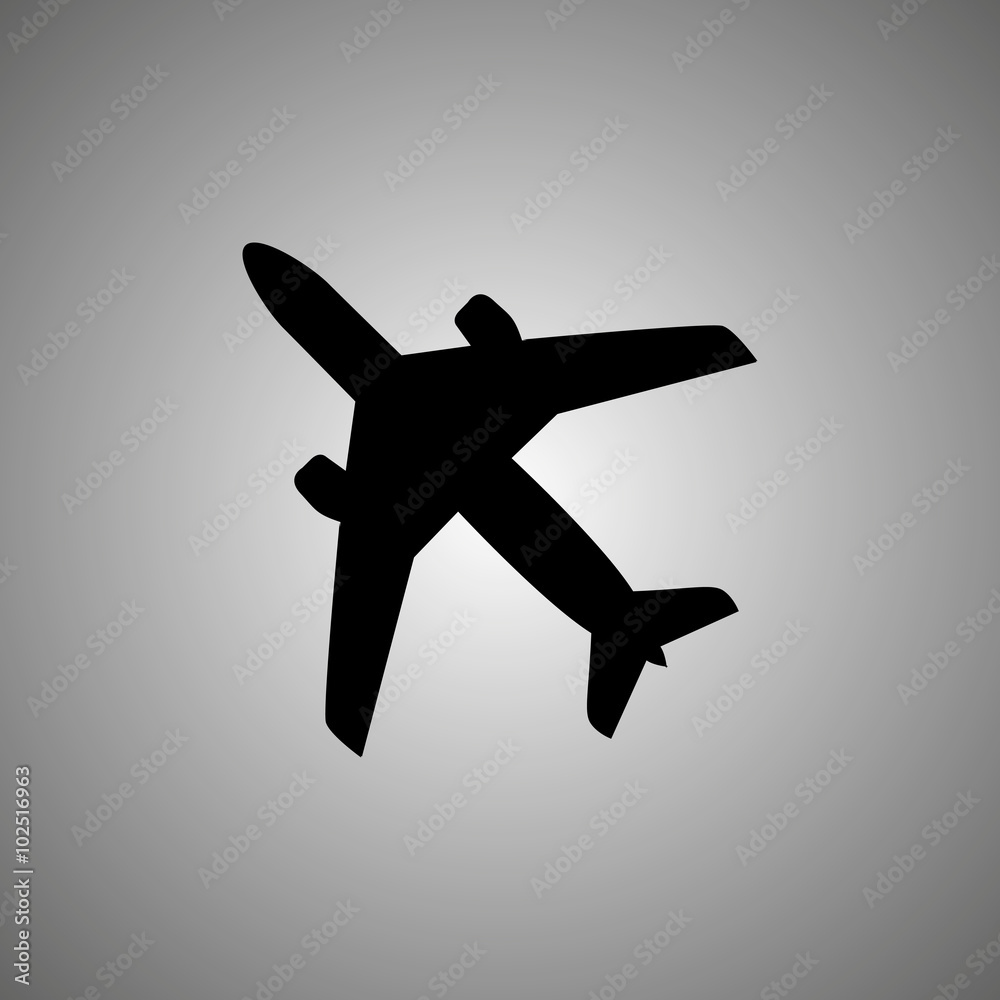 Airplane icon black and white. Vector Illustration EPS 10 Stock Vector ...