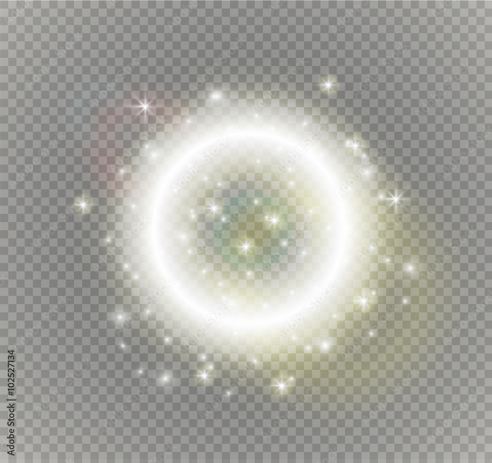 Round shiny frame background with lights. Stock Vector | Adobe Stock