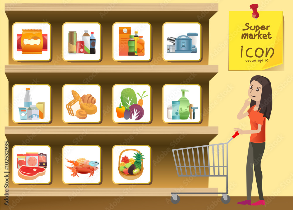 Supermarket Shelf Icon