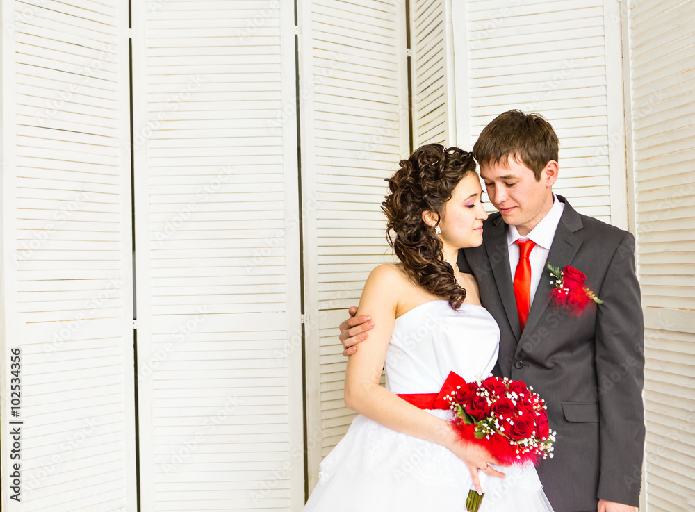 beautiful wedding, husband and wife, lovers man woman, bride and groom ...