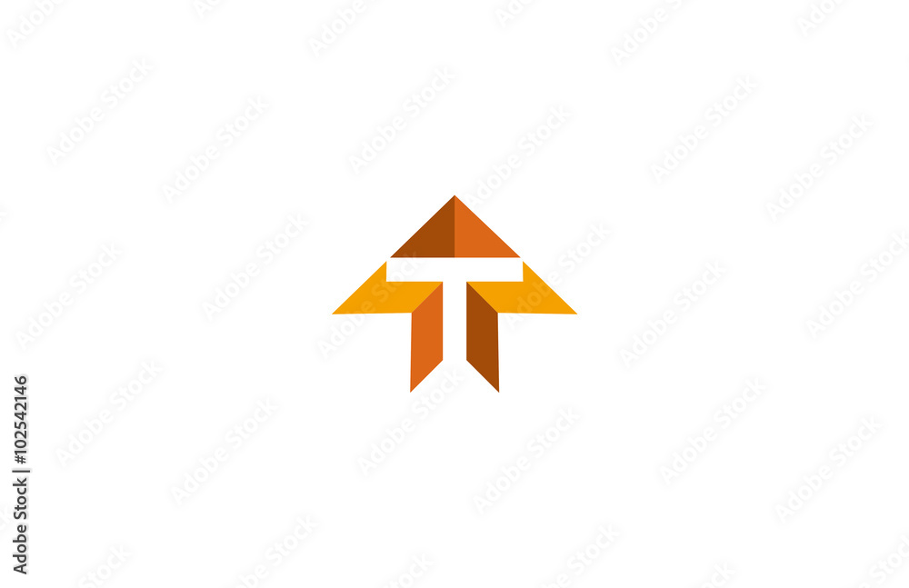 shape geometric letter T arrow logo Stock Vector | Adobe Stock