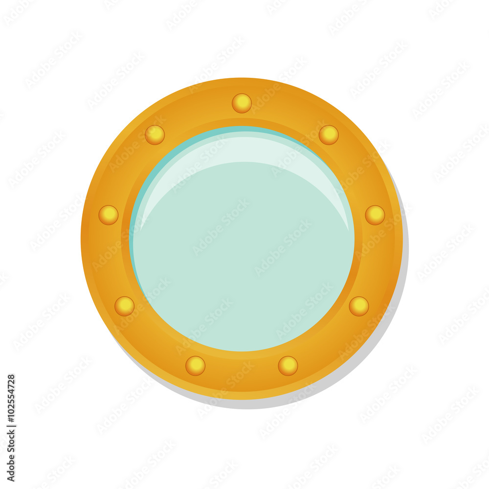 Ship porthole in cartoon style isolated on white background ...
