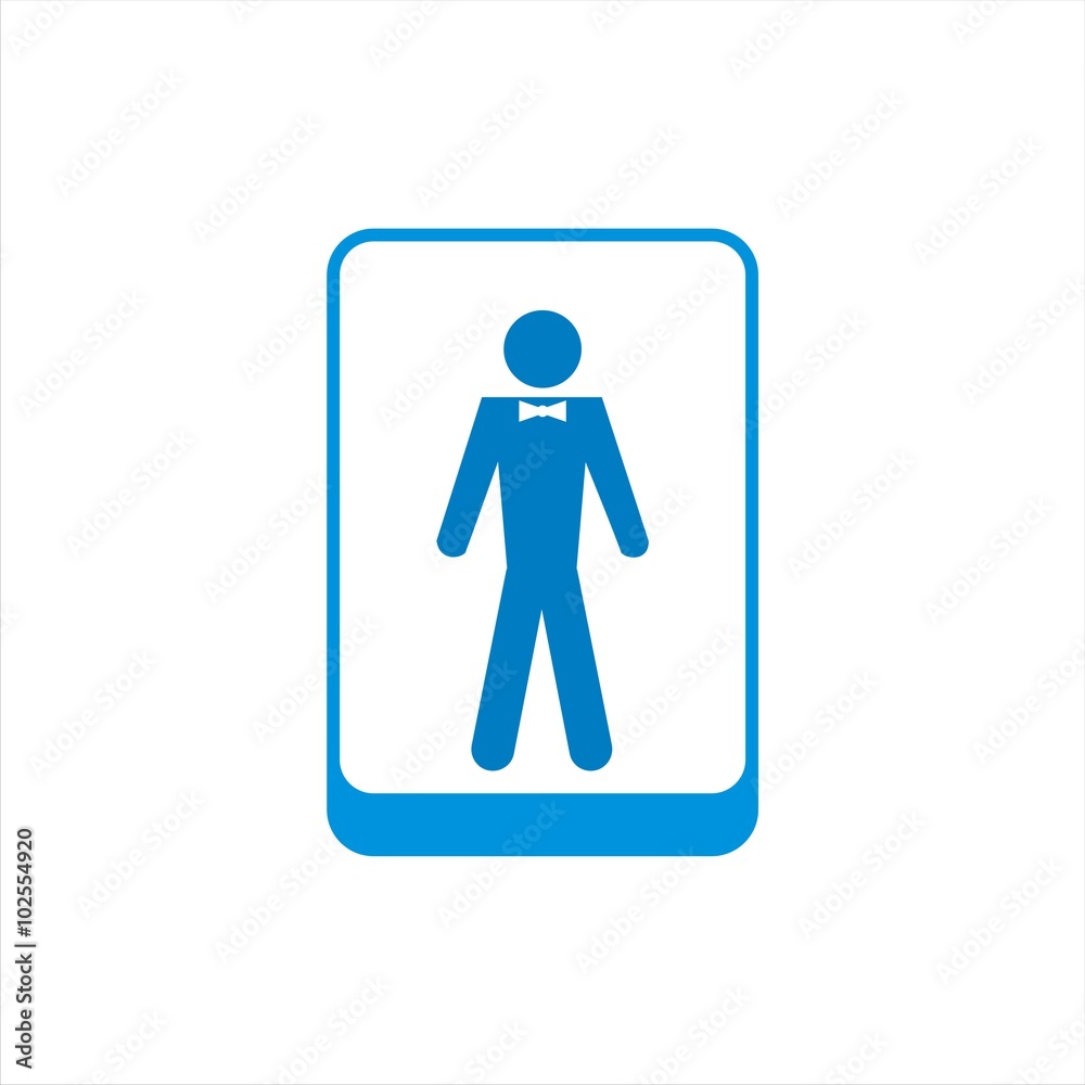 Toilet icon for man template Stock Vector | Adobe Stock