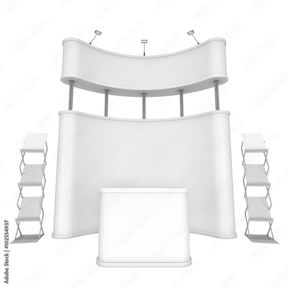 Pop-up stand with reception desk and magazine rack Stock Illustration ...