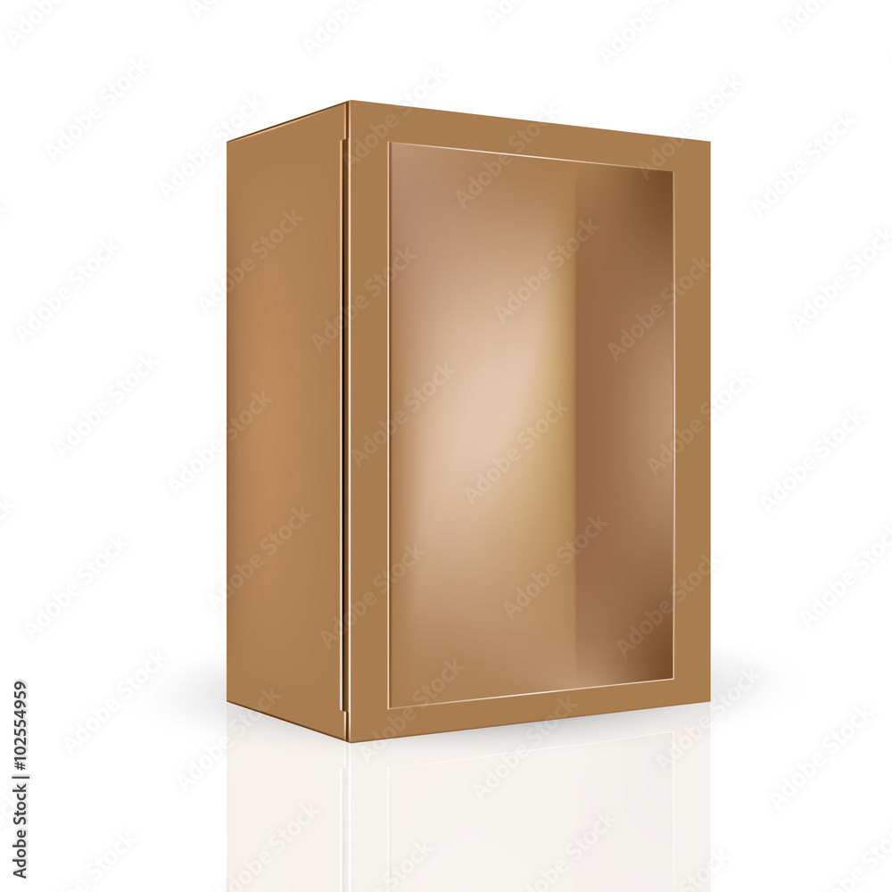 VECTOR PACKAGING: Modern brown packaging box with detailed side part ...