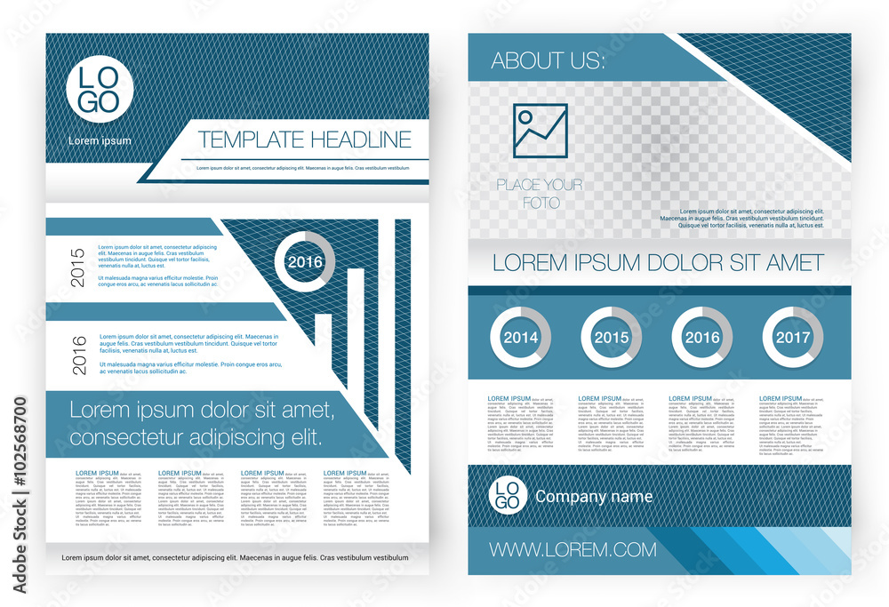Vector Brochure design template. Front page and back page, infographics ...
