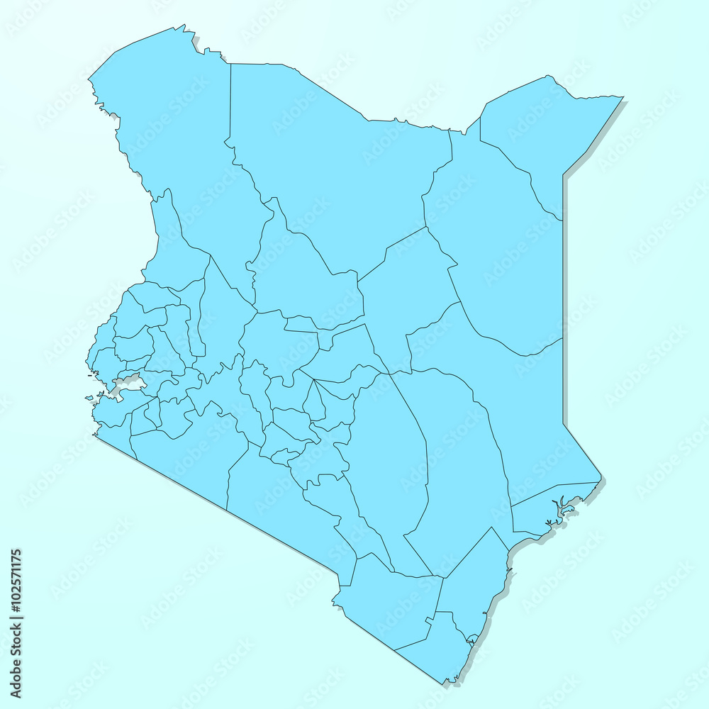 Kenya map on blue degraded background vector Stock Vector | Adobe Stock