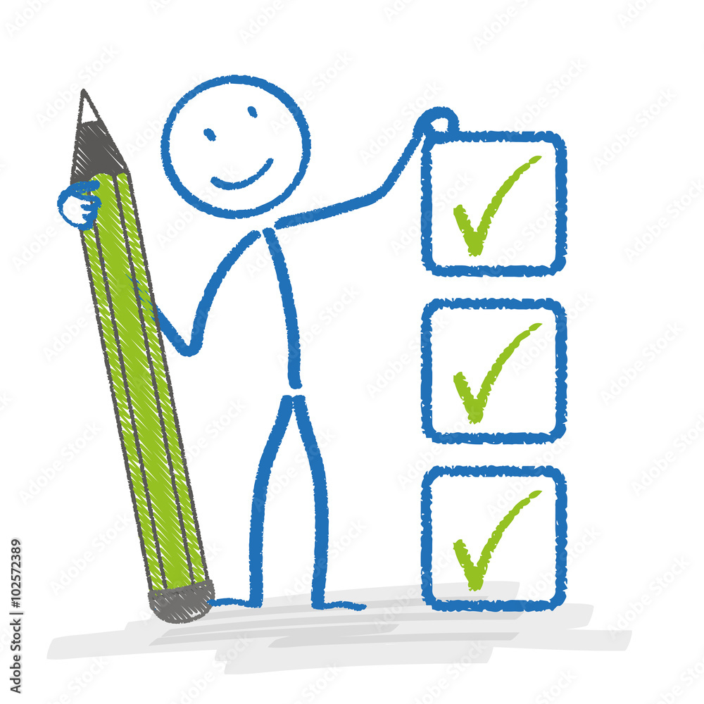 Stickman Checklist Stock Vector | Adobe Stock