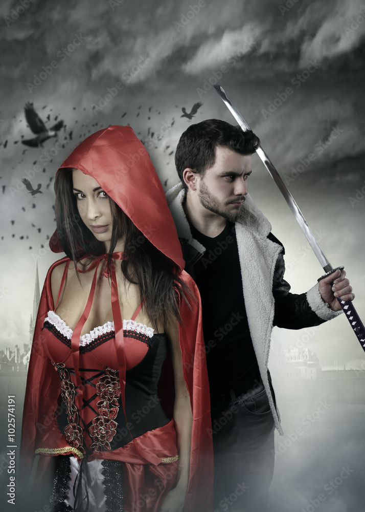 fictional characters - two fantasy characters Stock Photo | Adobe Stock