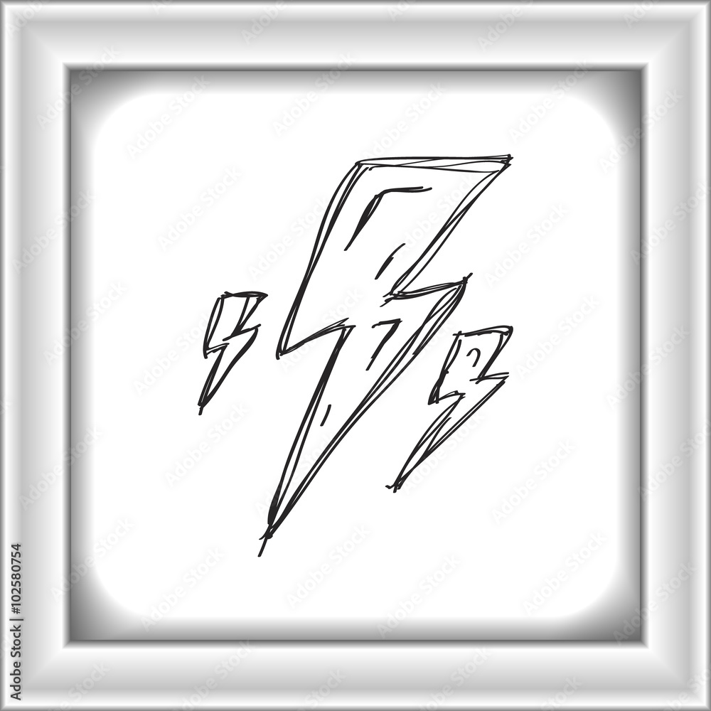 Simple doodle of a lightning bolt Stock Vector | Adobe Stock