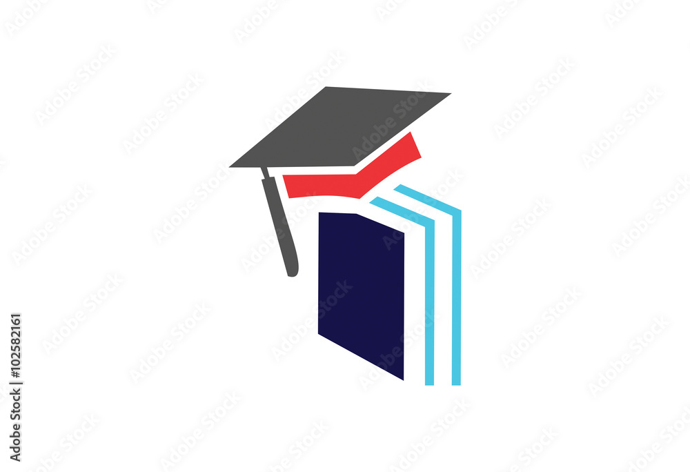 Education book concept with graduation cap logo Stock Vector | Adobe Stock