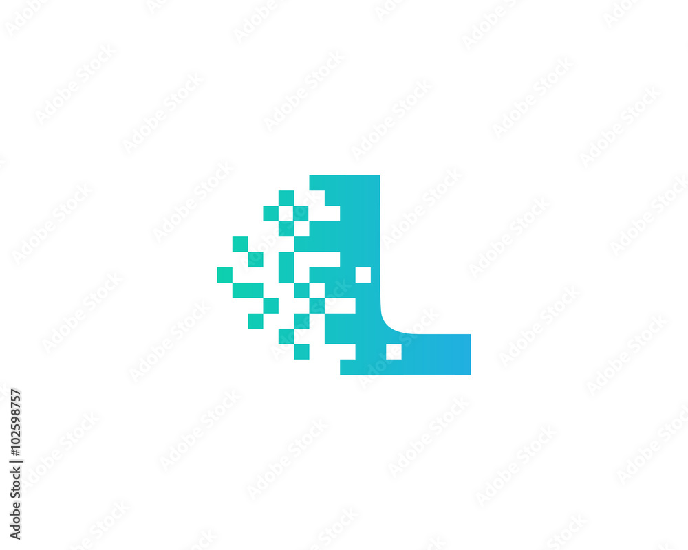 Letter L Pixel Motion Logo Design Template Stock Vector | Adobe Stock