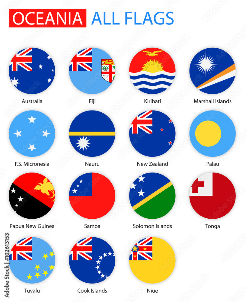 Oceania Country Flags