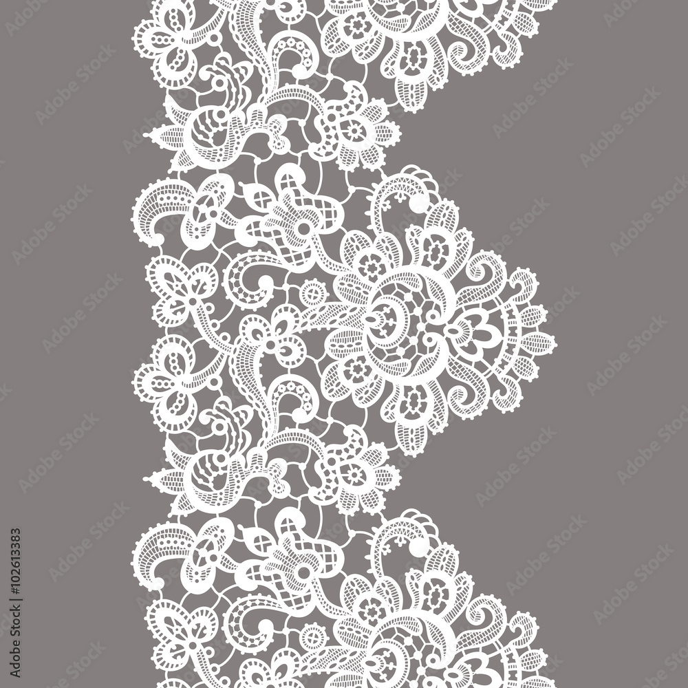 White Lace. Vertical Seamless Pattern. Stock Vector | Adobe Stock