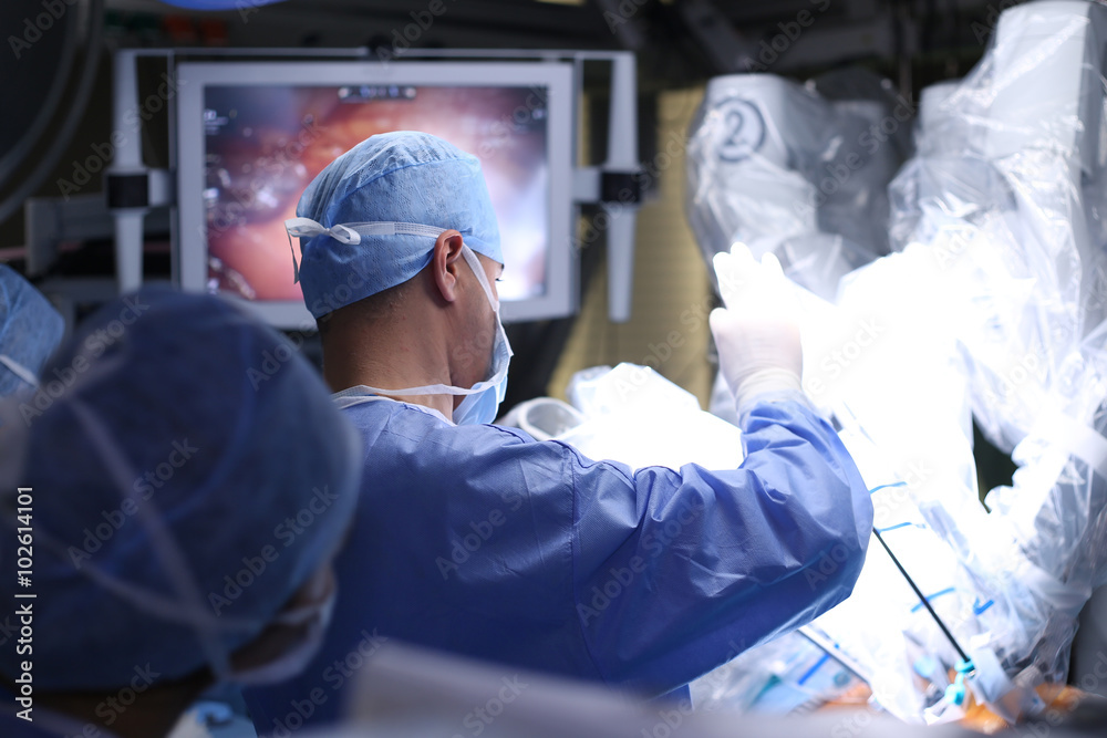 Robotic Surgery. Medical robot. Medical operation involving robot ...