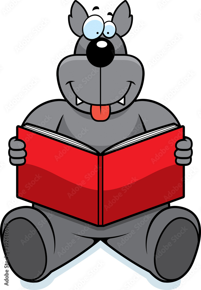 Wolf Reading Stock Vector | Adobe Stock