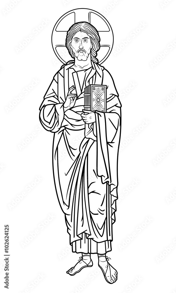 jesus christ outline Stock Vector | Adobe Stock