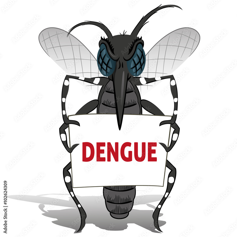 Aedes aegypti Mosquito stilt holding poster Dengue Stock Vector | Adobe ...