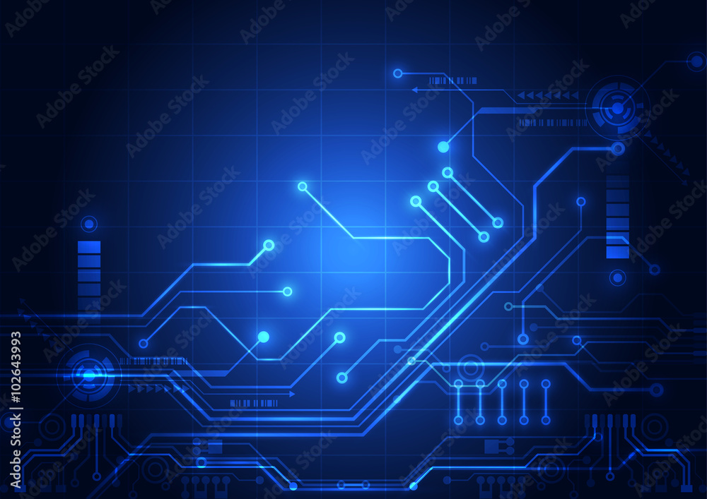 Abstract digital circuit technology background. Illustration Vector ...