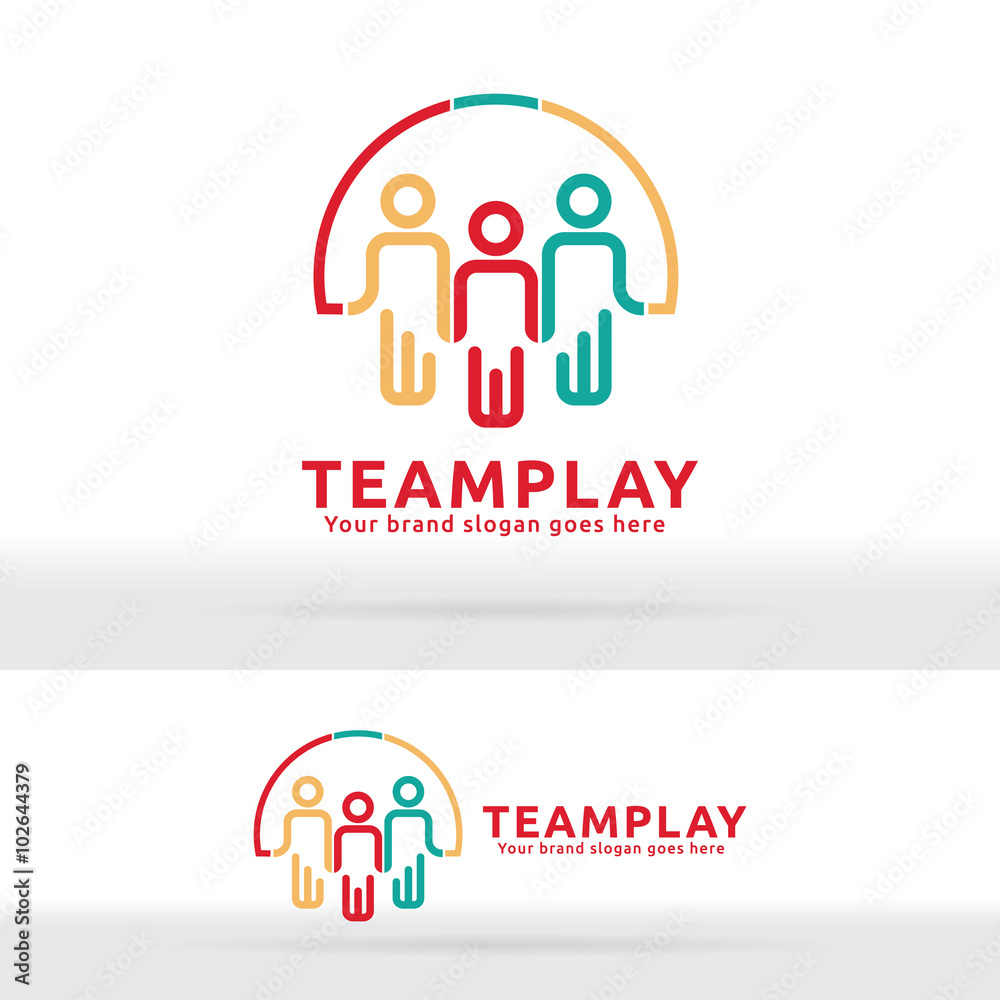 Team Work Play Logo. Community sign. Unity symbol. Team work company ...