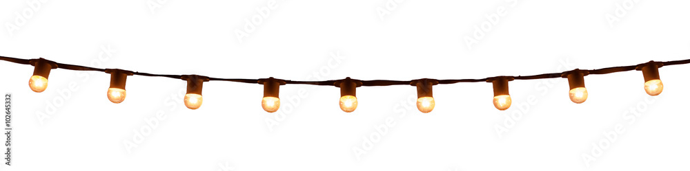 string wired bulbs on white background Stock Photo | Adobe Stock
