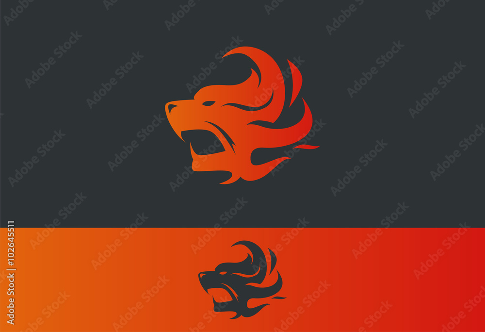 Lion Fire Logo vector Stock Vector | Adobe Stock
