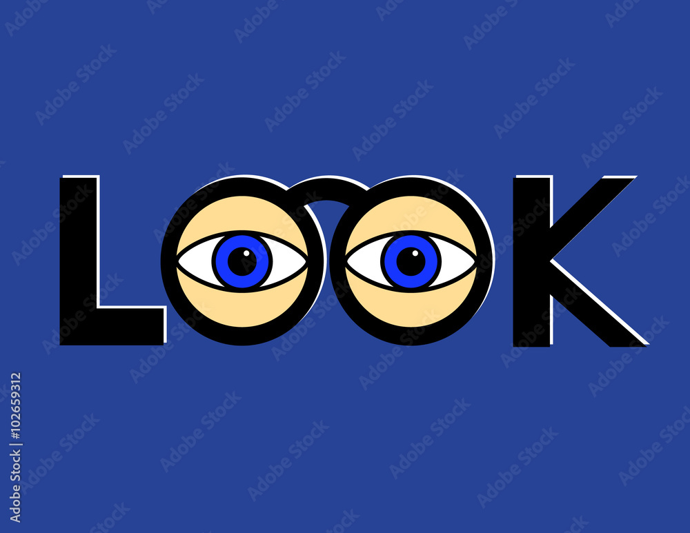 The Word Look With Eyes Clipart