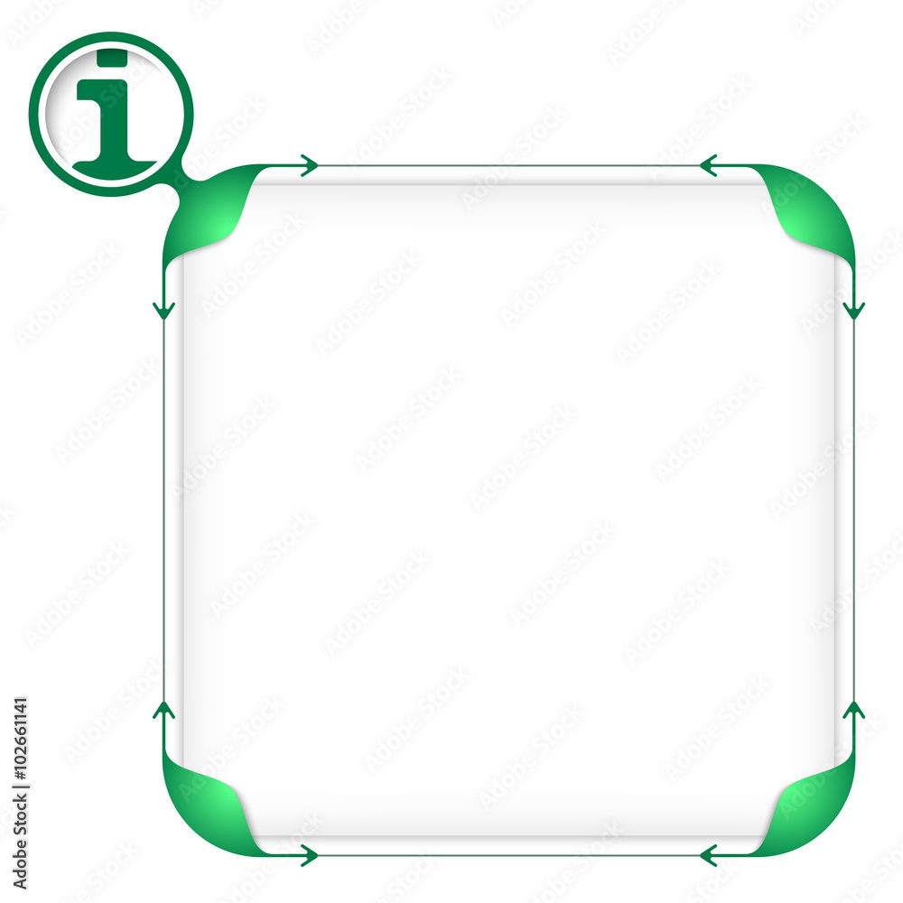 Text box to fill your text and info symbol Stock Vector | Adobe Stock