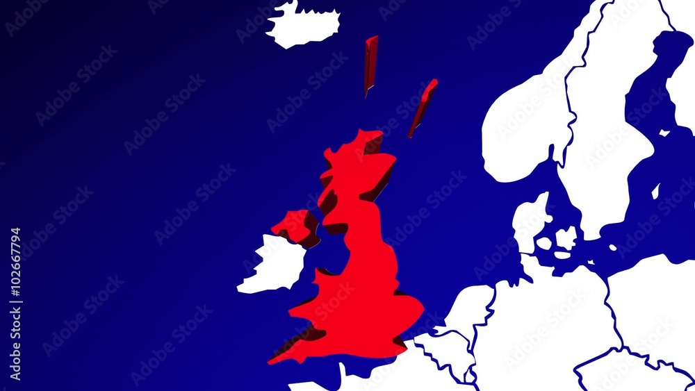 United Kingdom UK Europe Country Nation Map Zoom In Close Up Geography ...