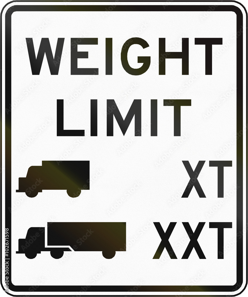 Road sign used in the US state of Virginia - Truck weight limit Stock ...