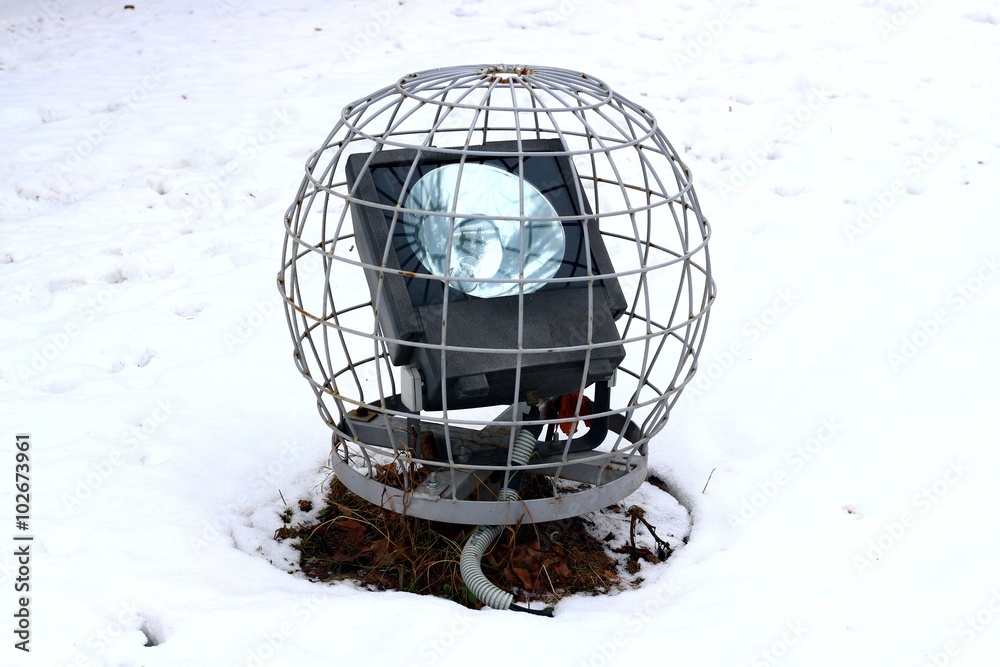 Anti-vandal protection of street lighting Stock Photo | Adobe Stock