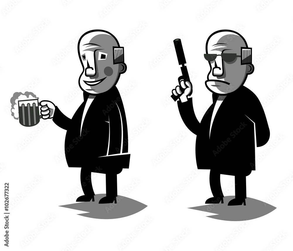 funny politician, set two vector illustration Stock Vector | Adobe Stock