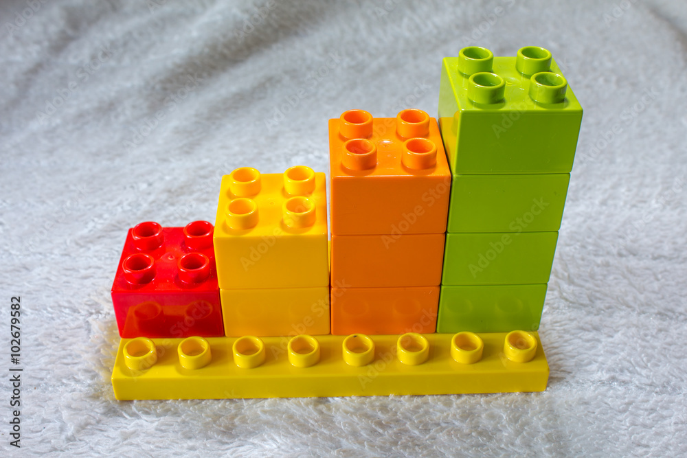 blocks chart. Isolated on white background. Stock Photo | Adobe Stock