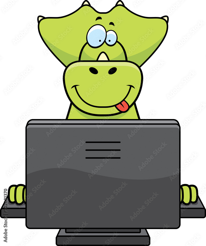 Dinosaur Computer Stock Vector | Adobe Stock