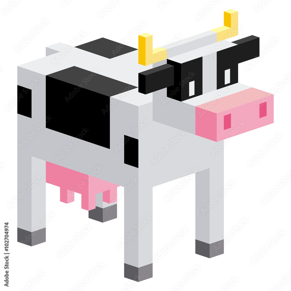 Cartoon Cow Isolated On White Background Stock Vector | Adobe Stock