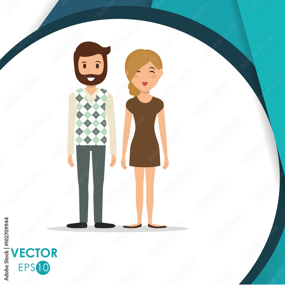 Couple icon design Stock Vector | Adobe Stock