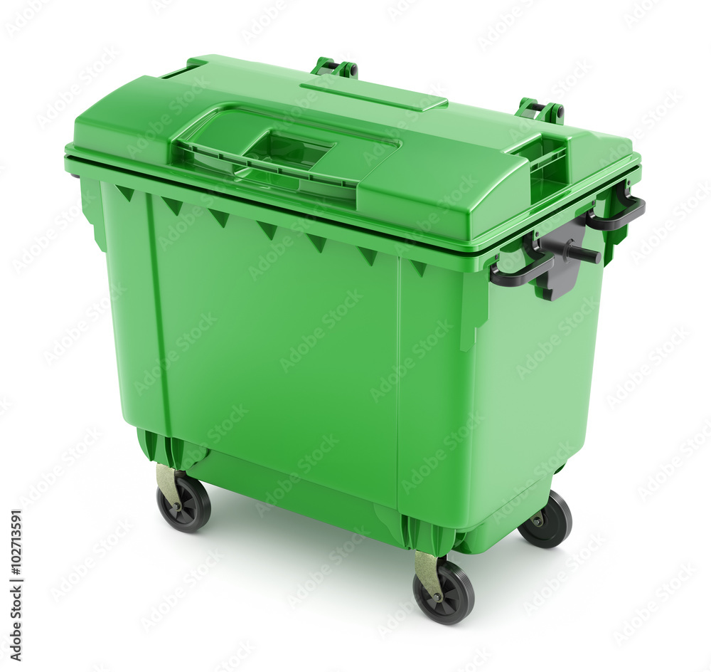 Green garbage container Stock Illustration | Adobe Stock