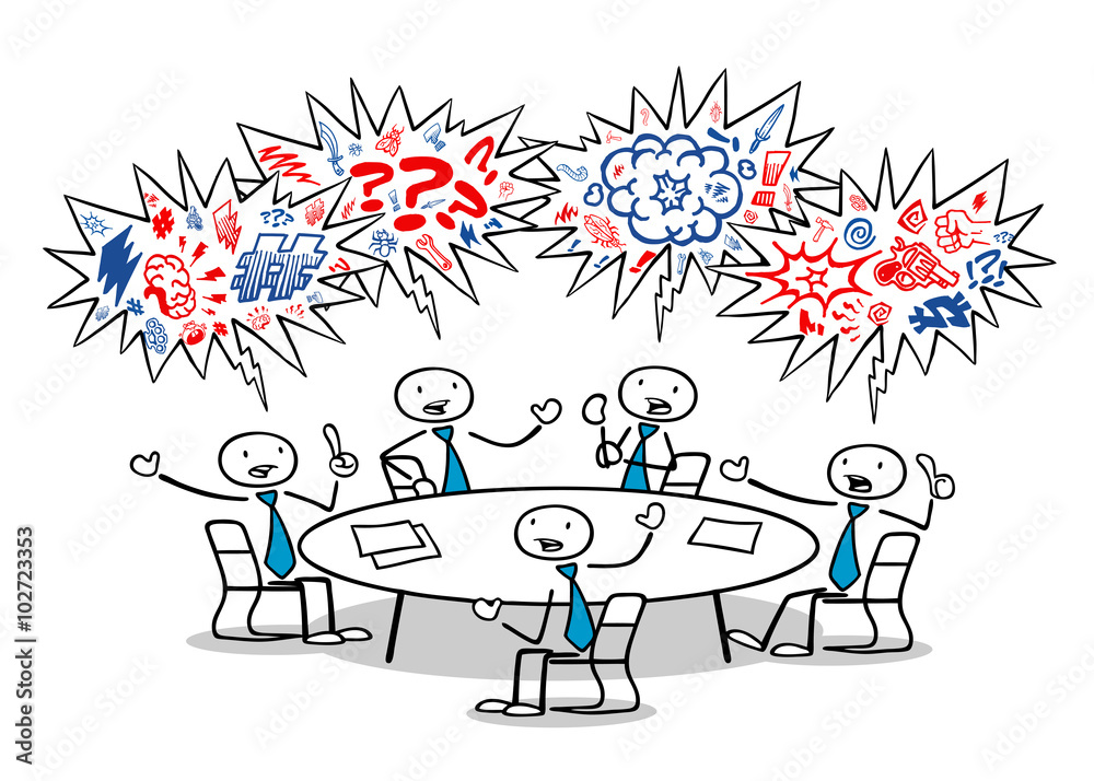Cartoon Business Leute fluchen im Meeting Stock Illustration | Adobe Stock
